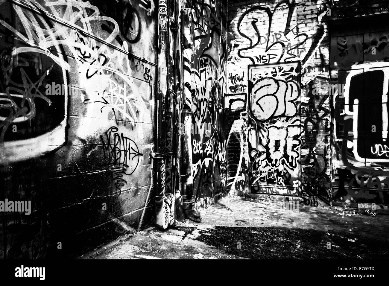 Colorful designs in the Graffiti Alley, Baltimore, Maryland Stock Photo ...