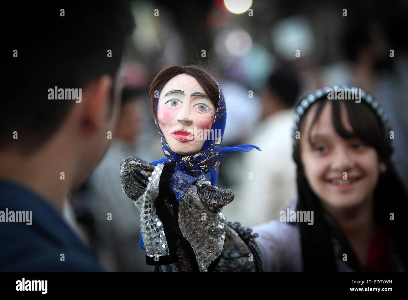 Tehran, Iran. 17th Sep, 2014. Iranian actors perform a puppet show ...