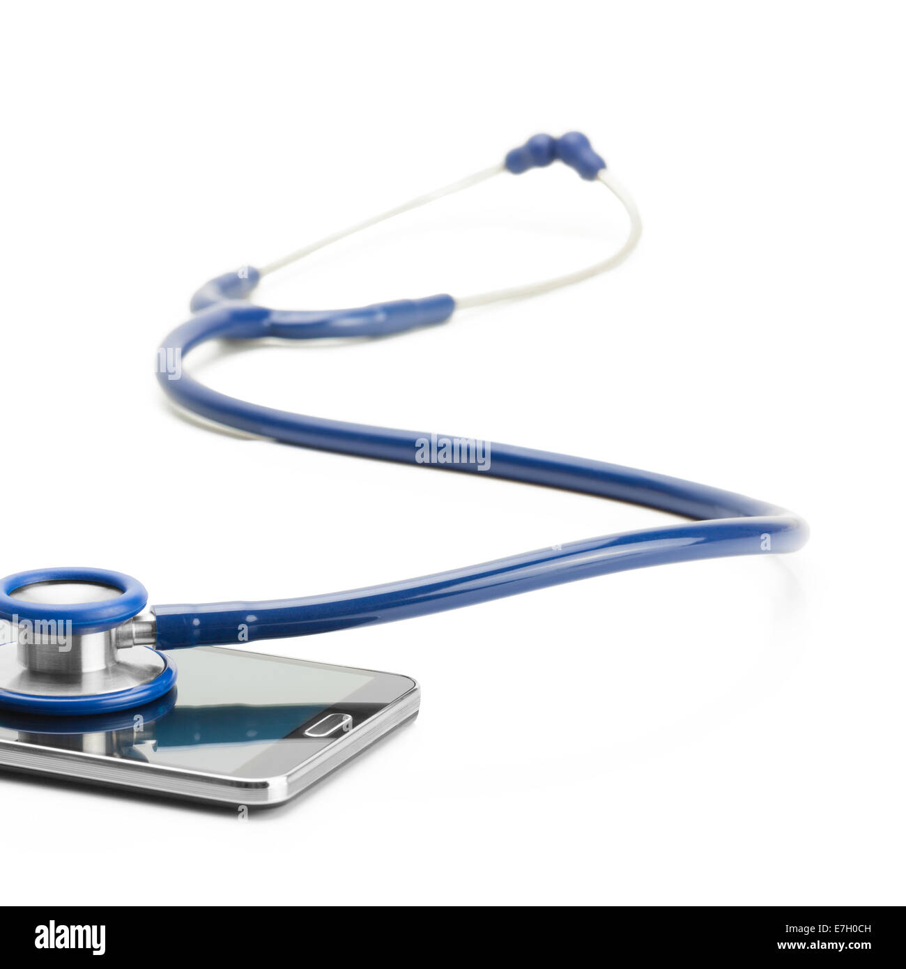 Stethoscope over smartphone screen - studio shoot - 1 to 1 ratio Stock ...