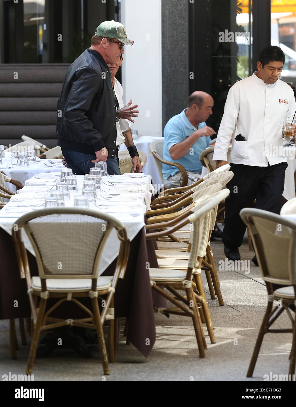 Arnold Schwarzenegger goes out to lunch at Caffe Roma in Beverly Hills Featuring: Arnold ...