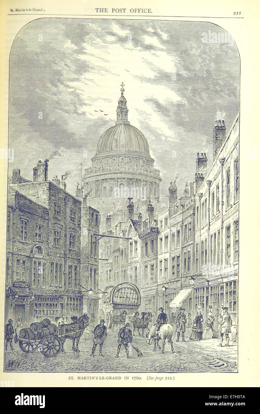 An illustration from 'Old and New London' depicting a section of London ...