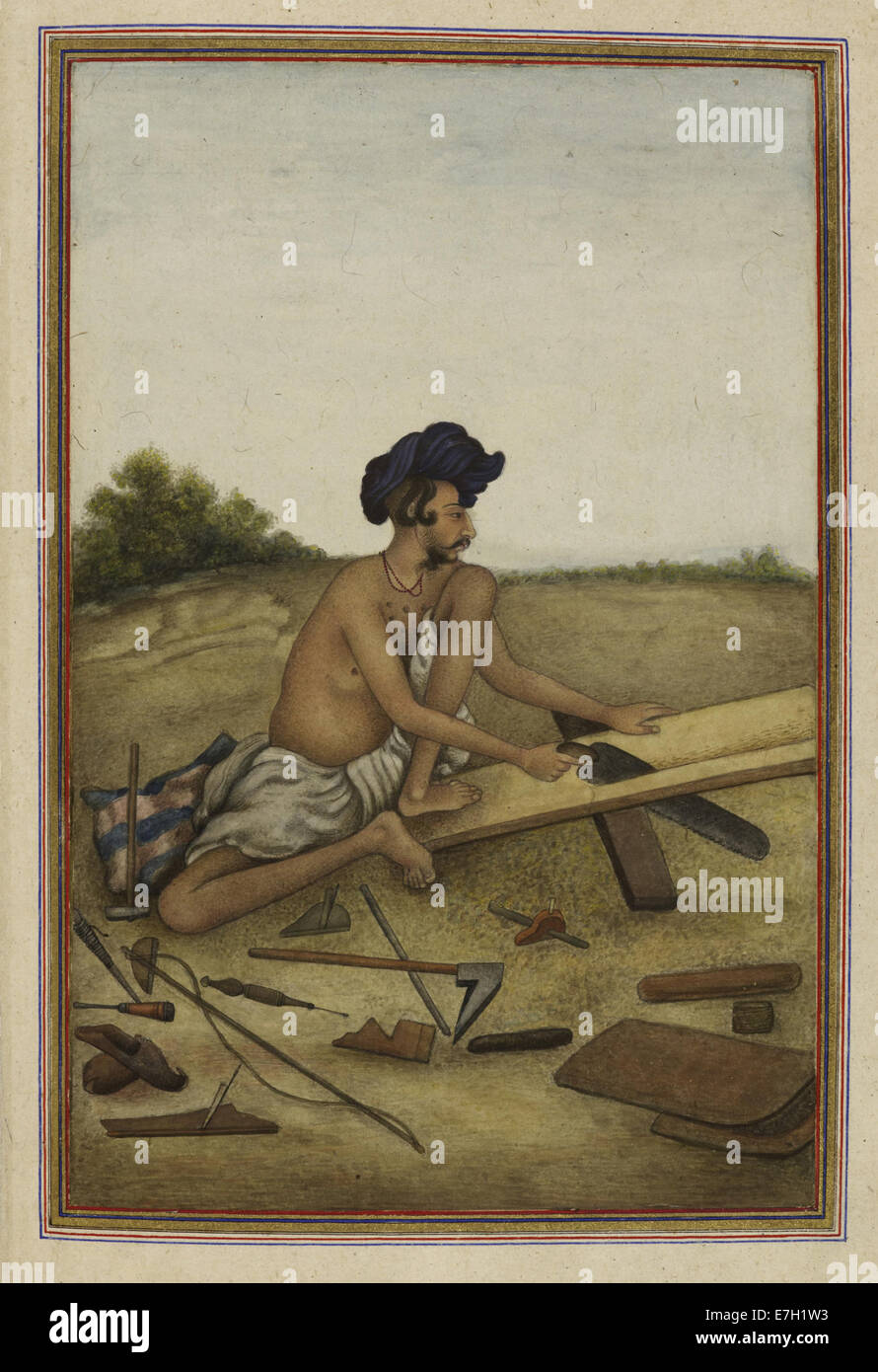 Illustration from the Tashrih al-aqvam (1825) depicting the Khati or ...