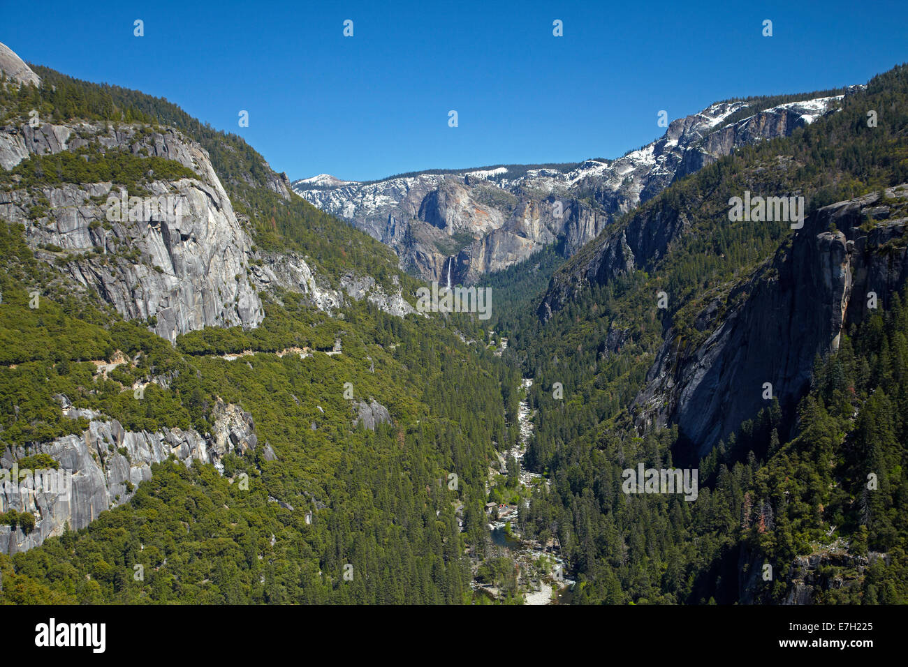 Merced River, Bridalveil Fall, and Yosemite Valley seen from Big Oak ...