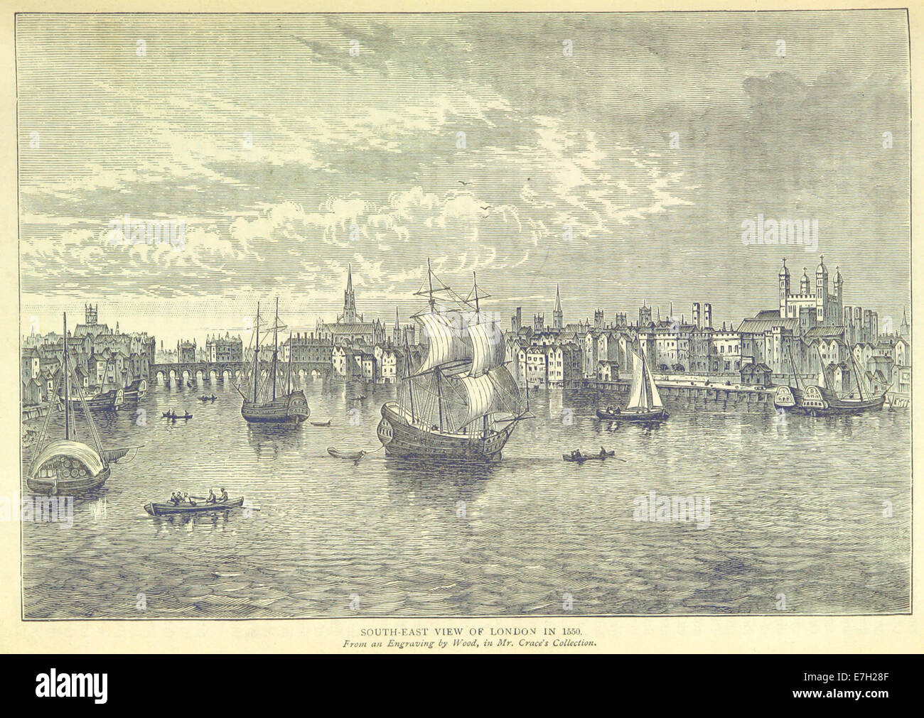 A historical illustration from the 1887 'Old and New London' series ...