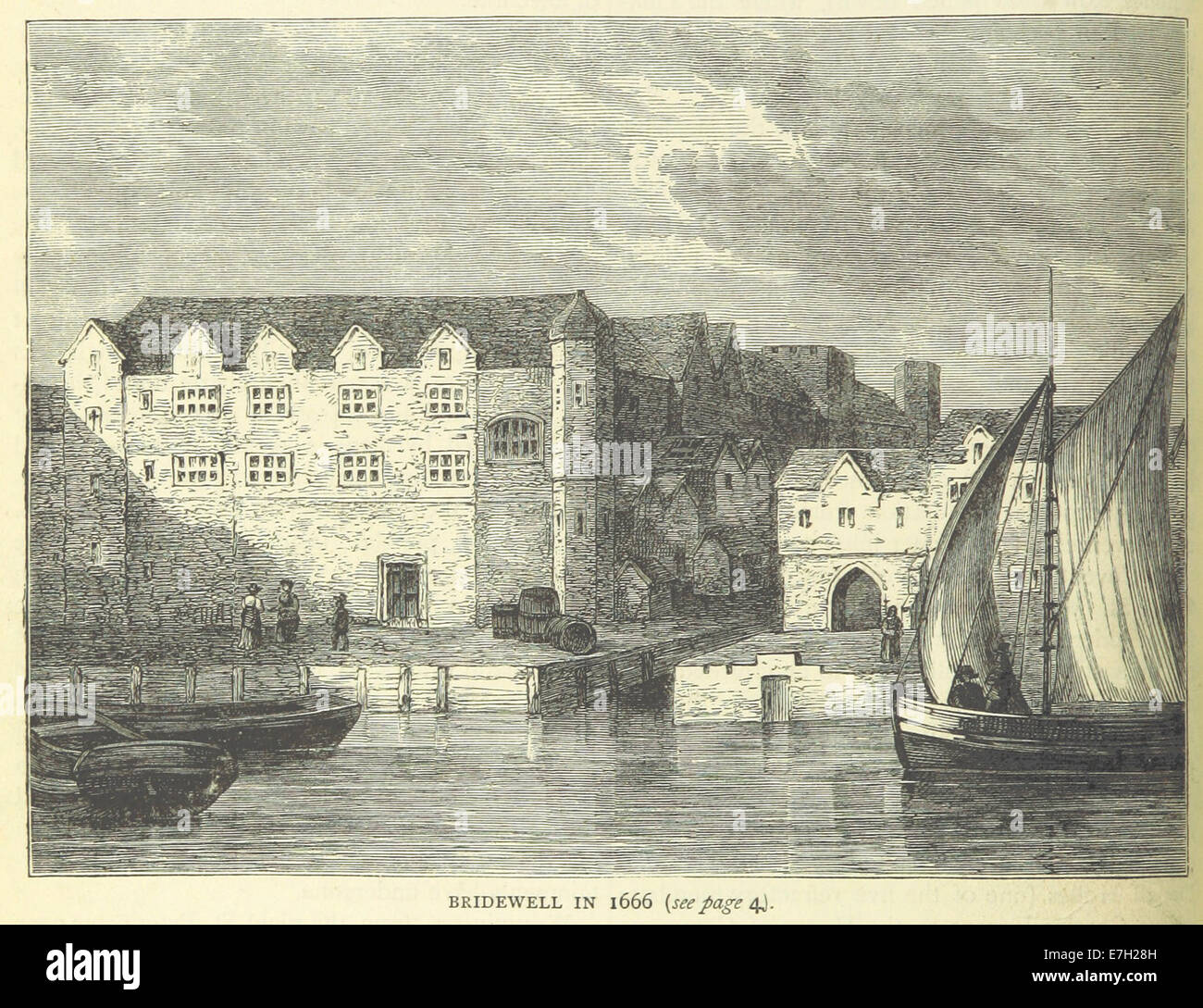 Illustration from 'Old and New London' (1887) depicting Bridewell in ...