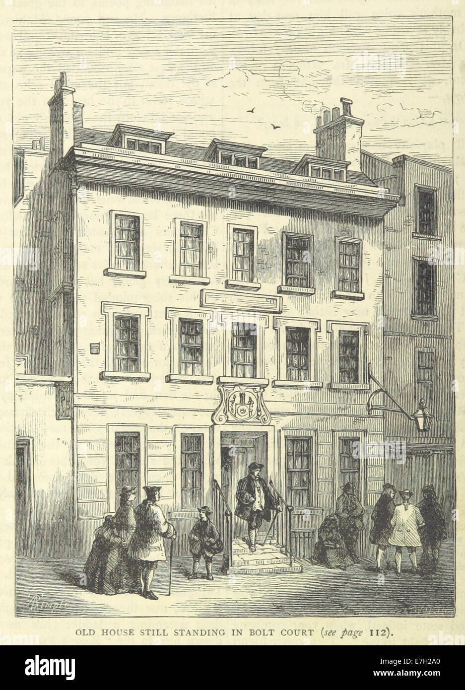 Illustration from 'Old and New London' (1887) depicting an old house in ...