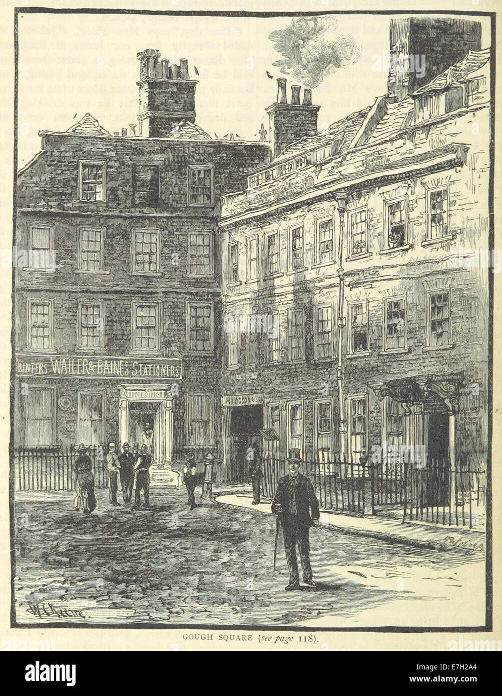 The 1887 illustration from 'Old and New London' depicts Gough Square ...