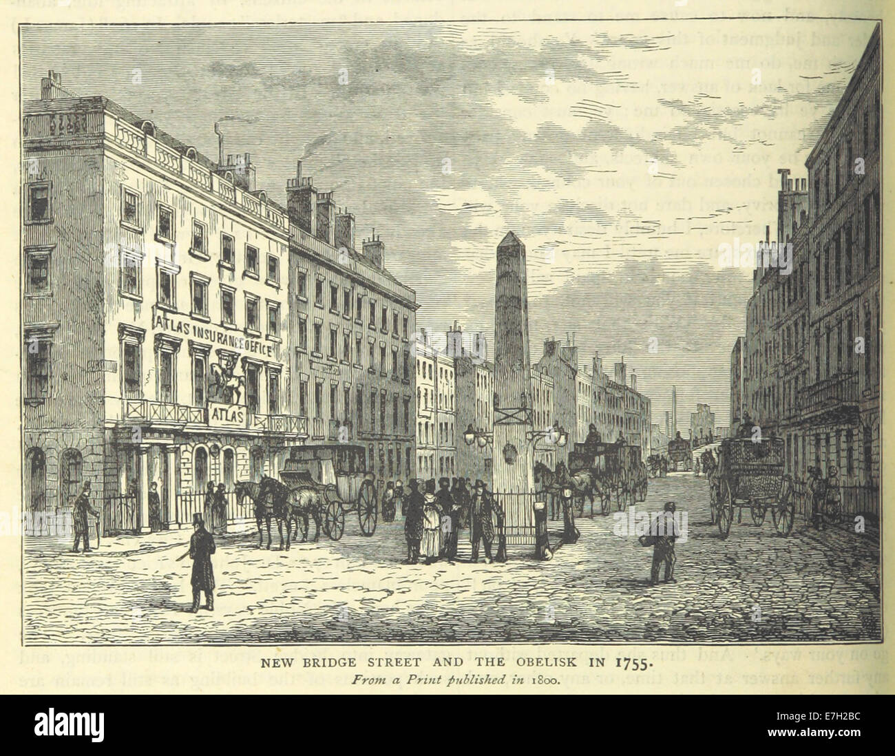 An illustration from 'Old and New London' (1887), depicting New Bridge ...