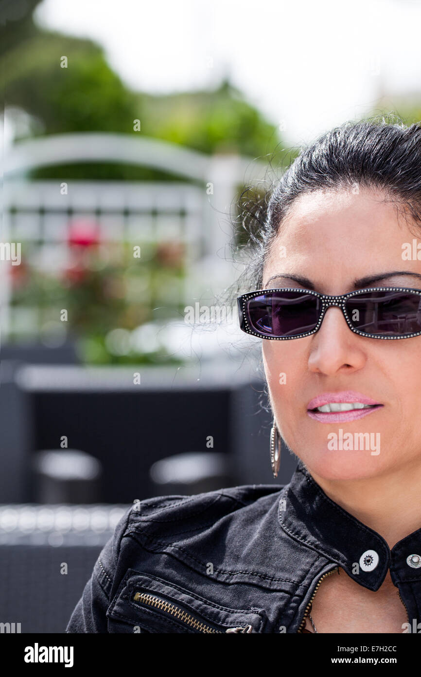 Woman half face hi-res stock photography and images - Alamy