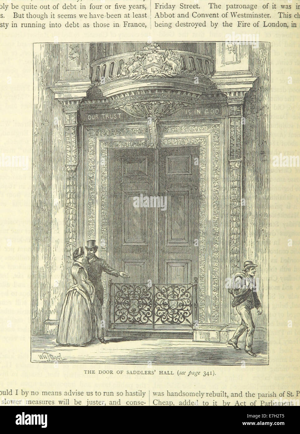 Illustration from 'Old and New London' (1887) showing the Door of ...