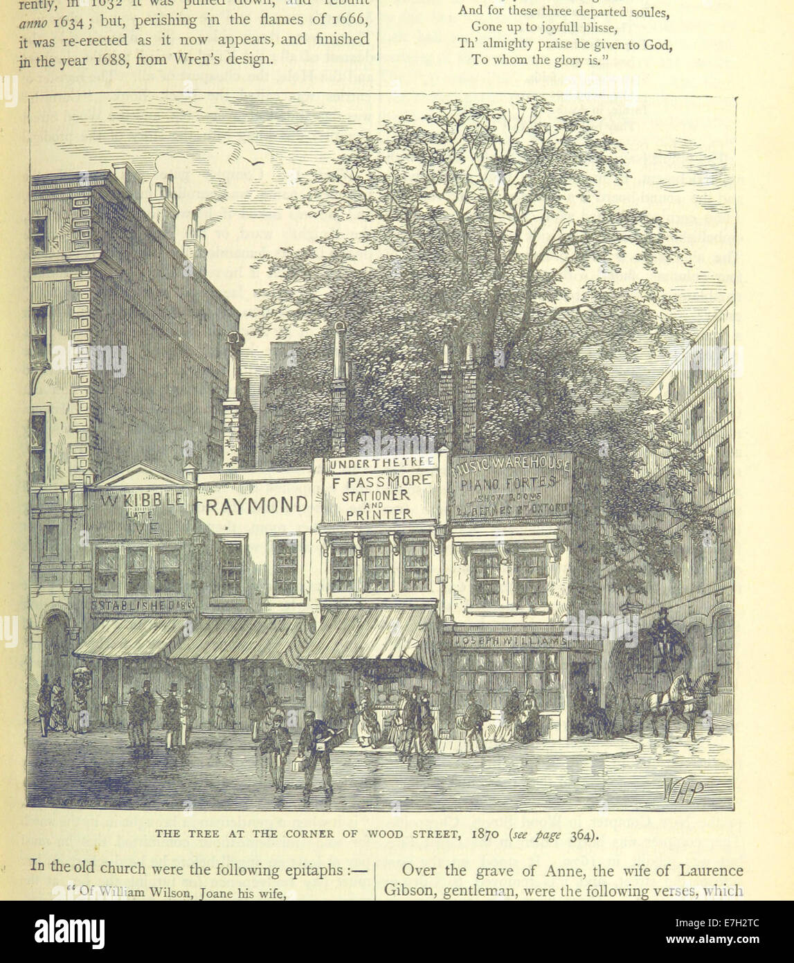 An illustration from 'Old and New London' (1887), depicting a tree at ...