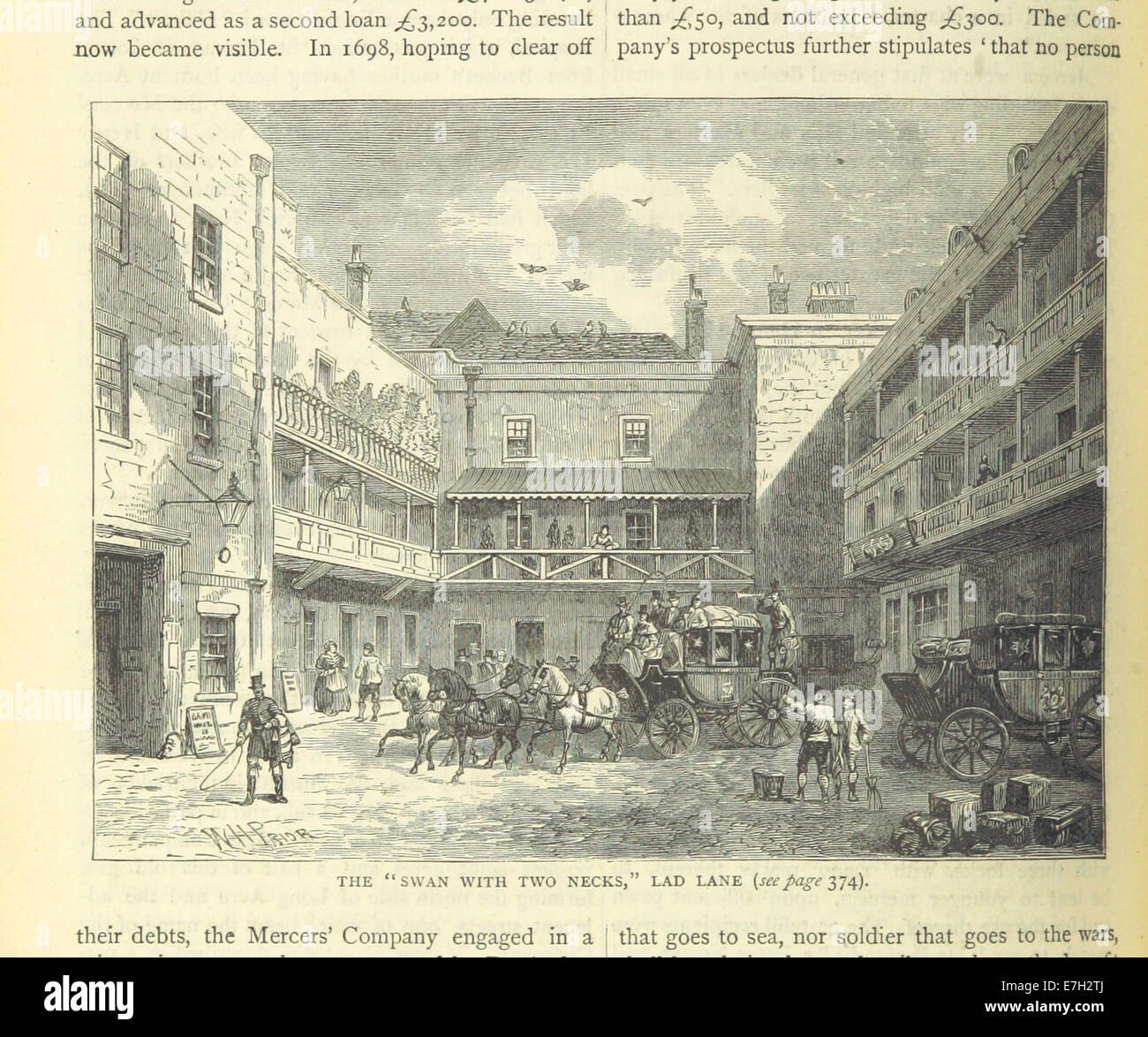 Illustration from 'Old and New London' (1887), depicting 'The Swan with ...