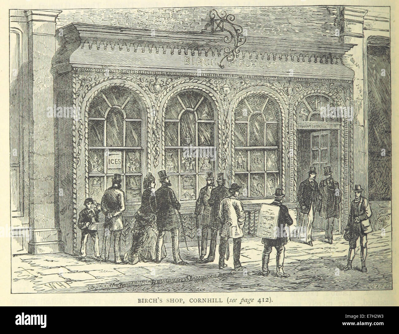 An illustration from 'Old and New London' depicting Birch's Shop on ...