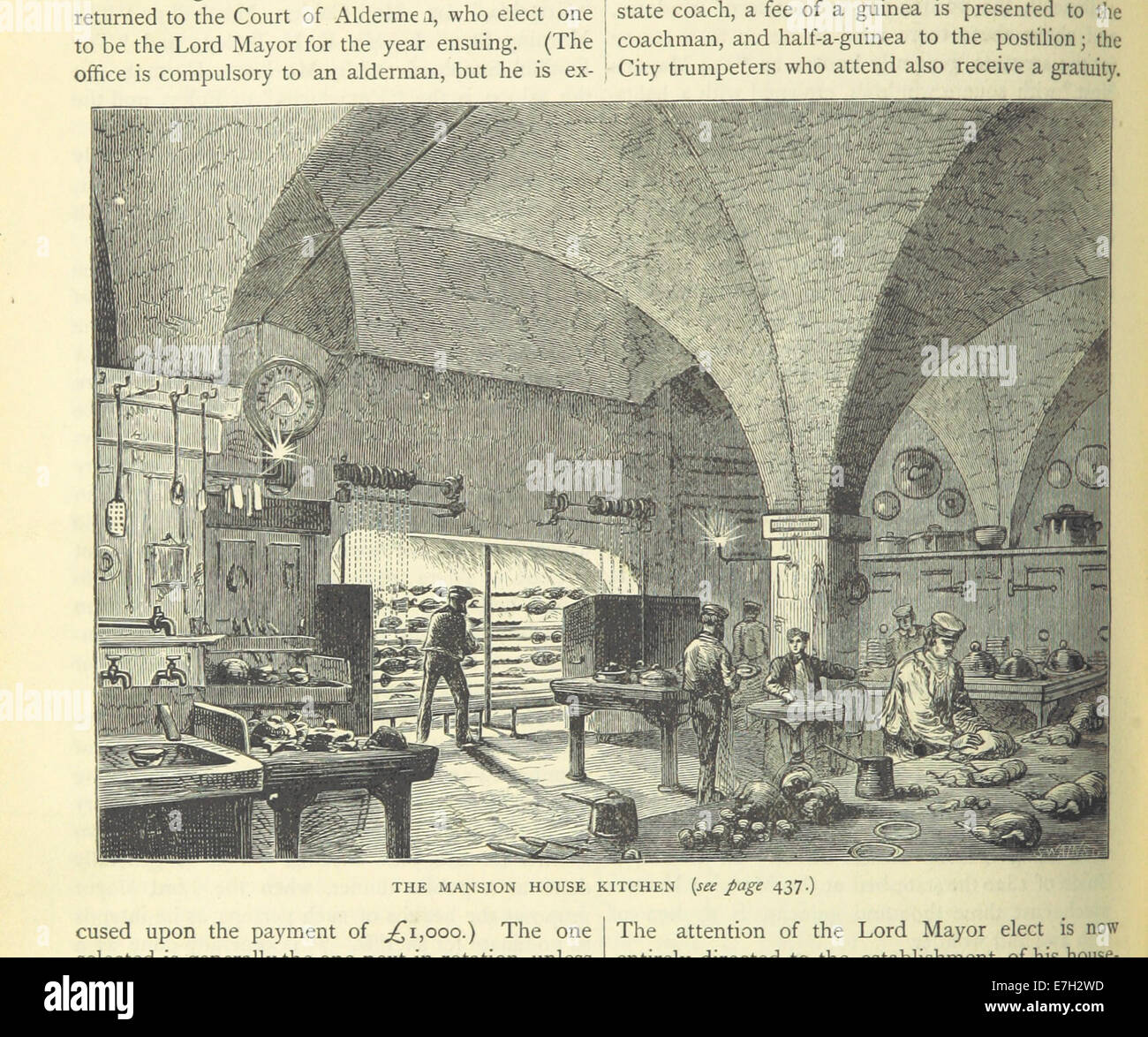 Illustration from 'Old and New London' (1887) showing the kitchen of ...