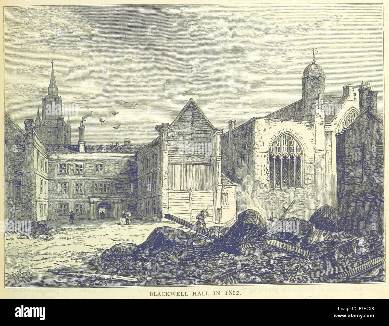 Illustration from 'Old and New London' (1887), showing Blackwell Hall ...