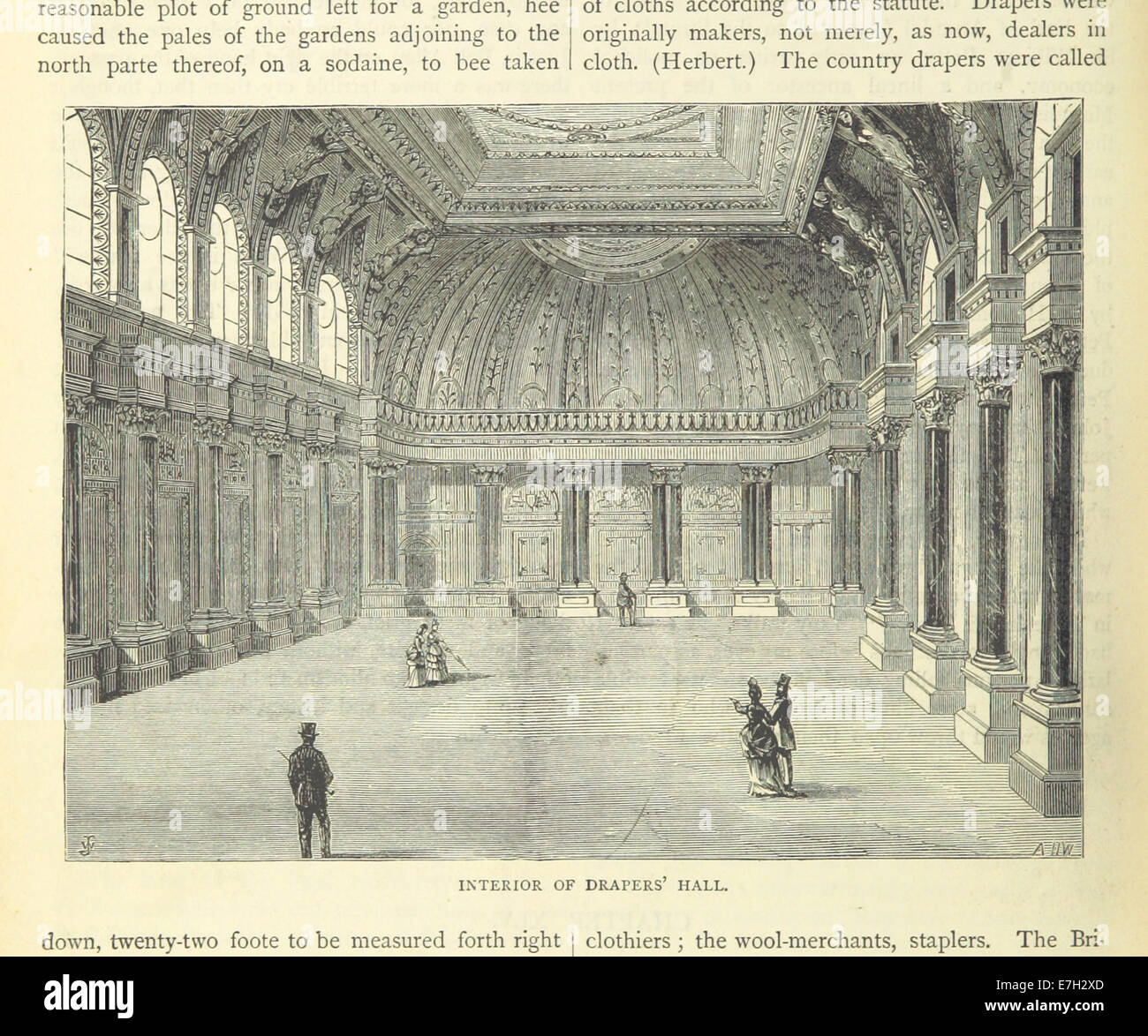 Interior view of Drapers' Hall, as shown in 'Old and New London' (1887 ...