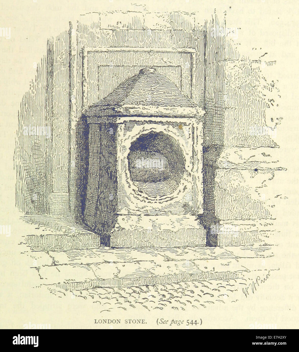 Illustration from 'Old and New London' showing the London Stone, a ...