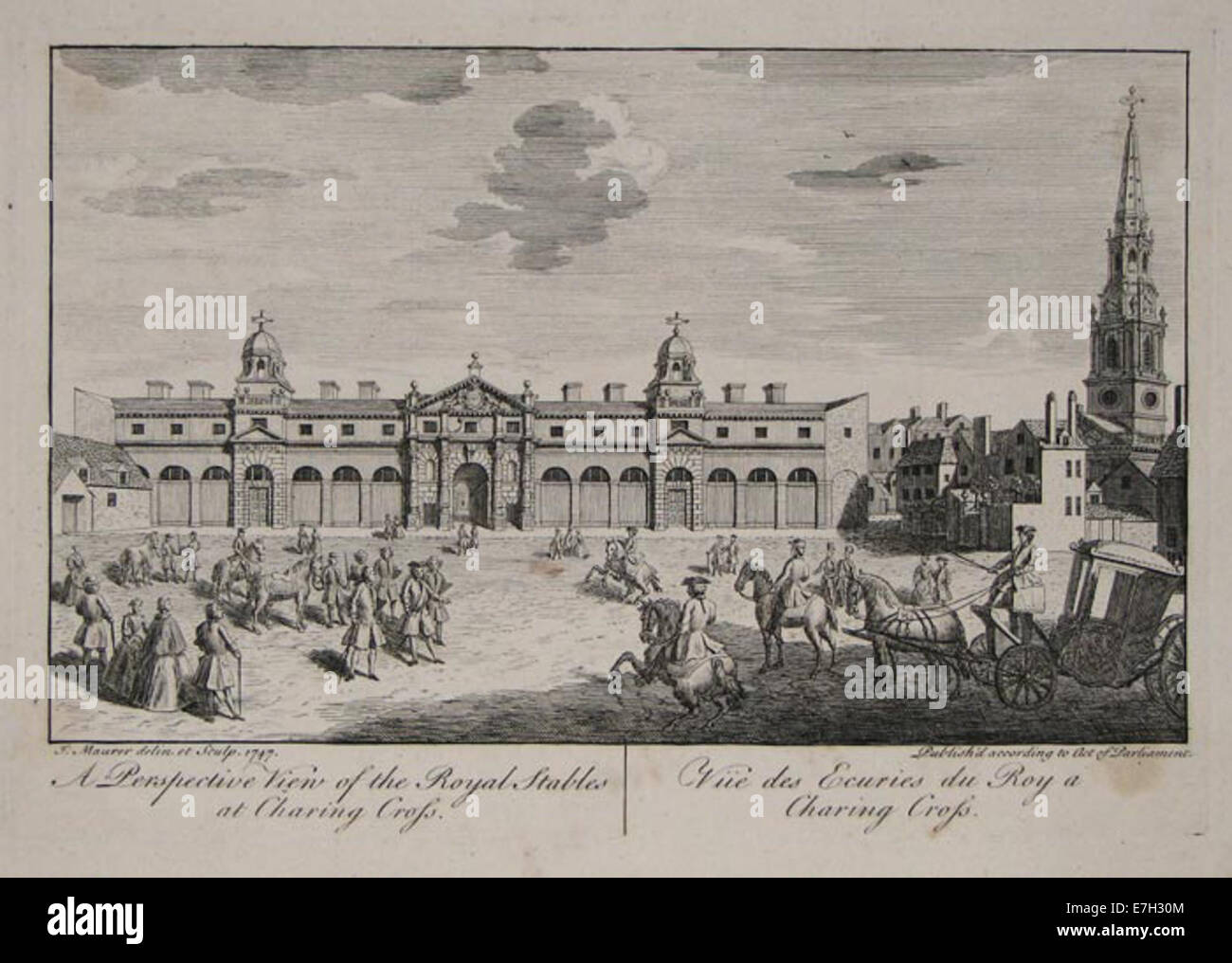 Perspective view illustration of the Royal Stables at Charing Cross ...