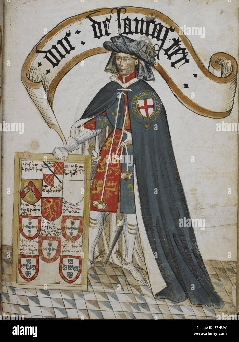 Portrait of Henry, Duke of Lancaster, from William Bruges's Garter Book ...