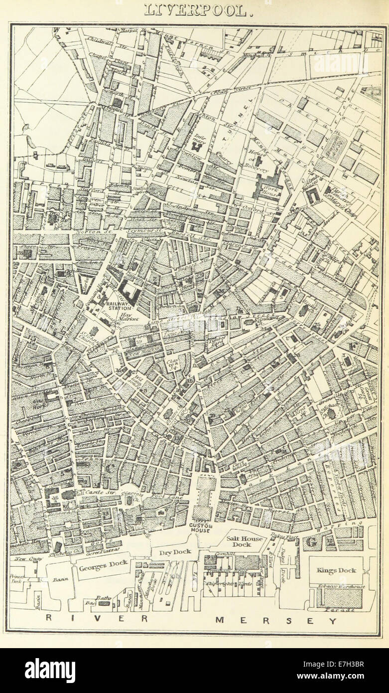 A map of Liverpool from Roscoe GJR's 1839 work, showing the city's ...