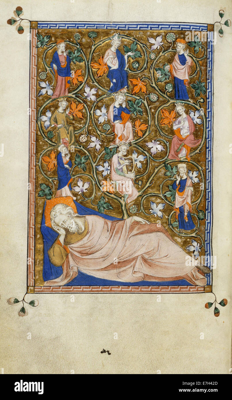 The Tree of Jesse from the Queen Mary Psalter (1310-1320), folio 67v ...