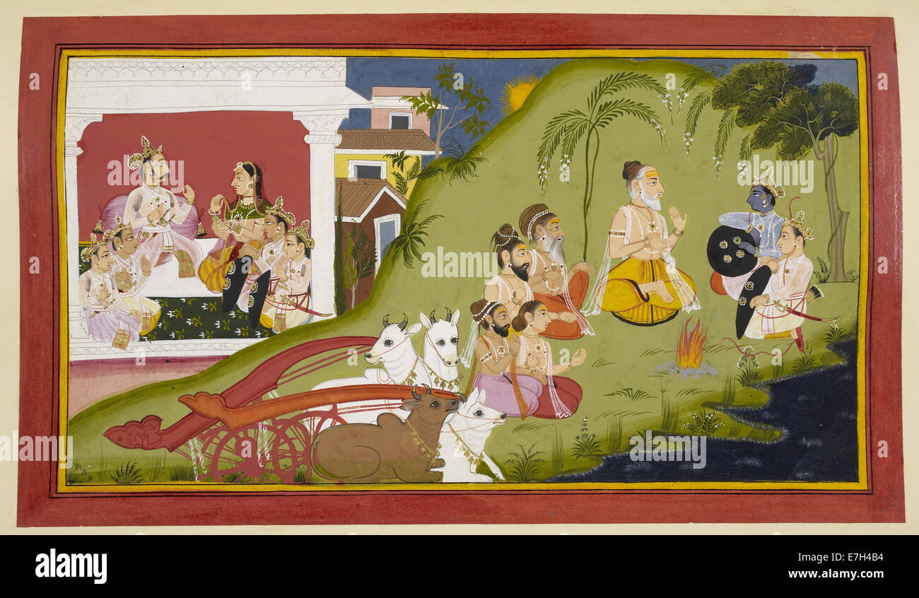 Illustration from the Ramayana (1712), depicting the sage Visvamitra ...