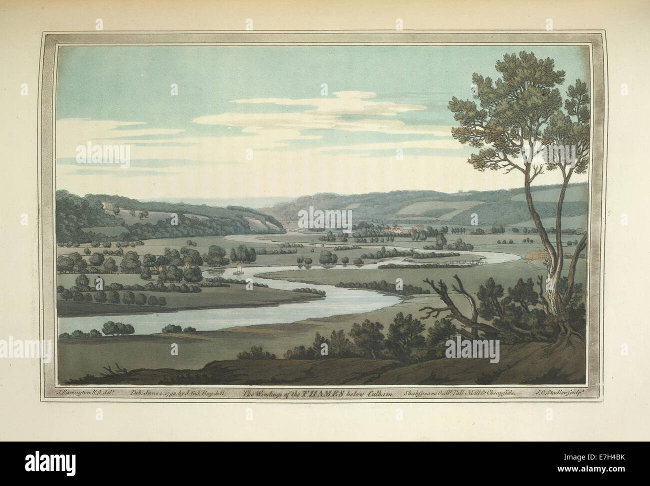 An illustration showing the windings of the Thames River below Culham ...