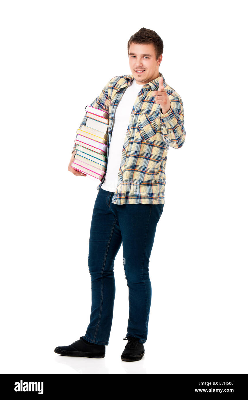 Teenage student library studying Cut Out Stock Images & Pictures - Alamy