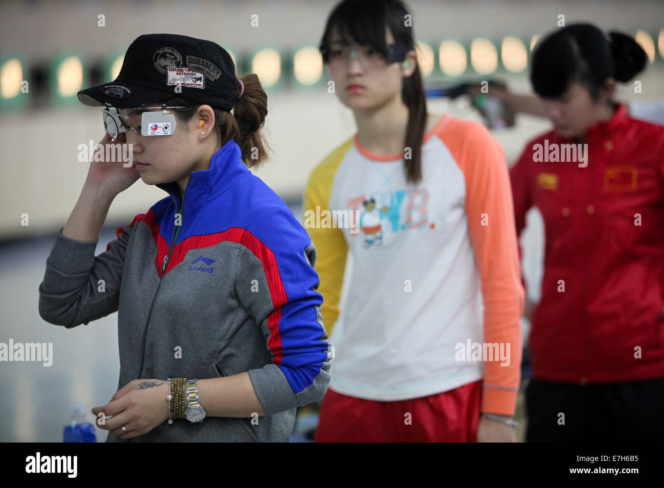 Incheon, South Korea. 18th Sep, 2014. Chinese athletes Guo Wenjun, Zhou ...