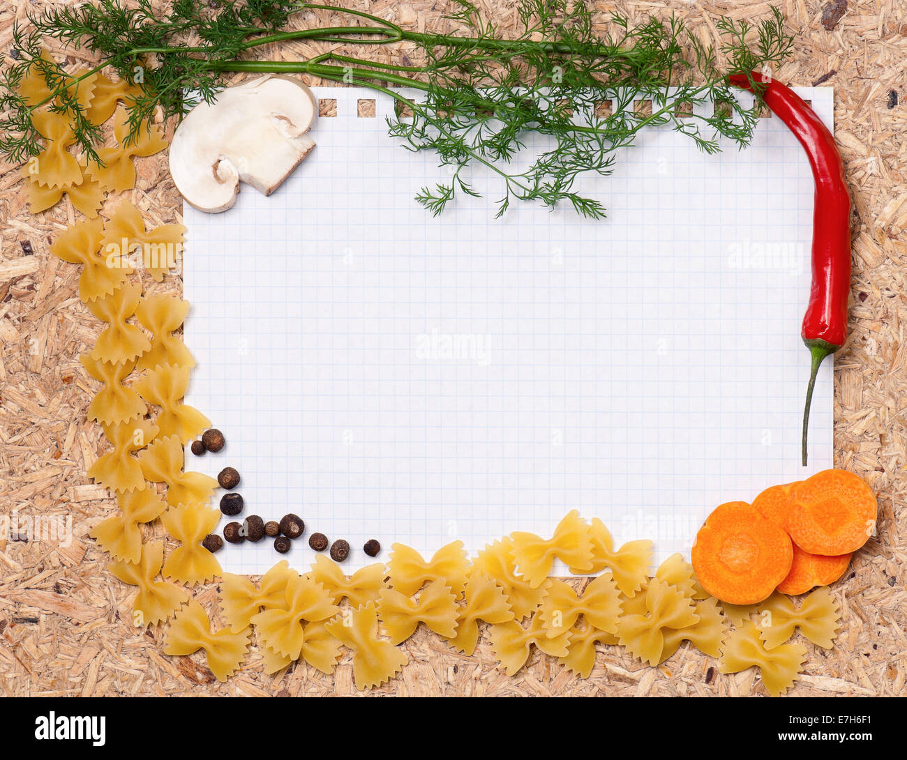 Paper for recipes Stock Photo - Alamy