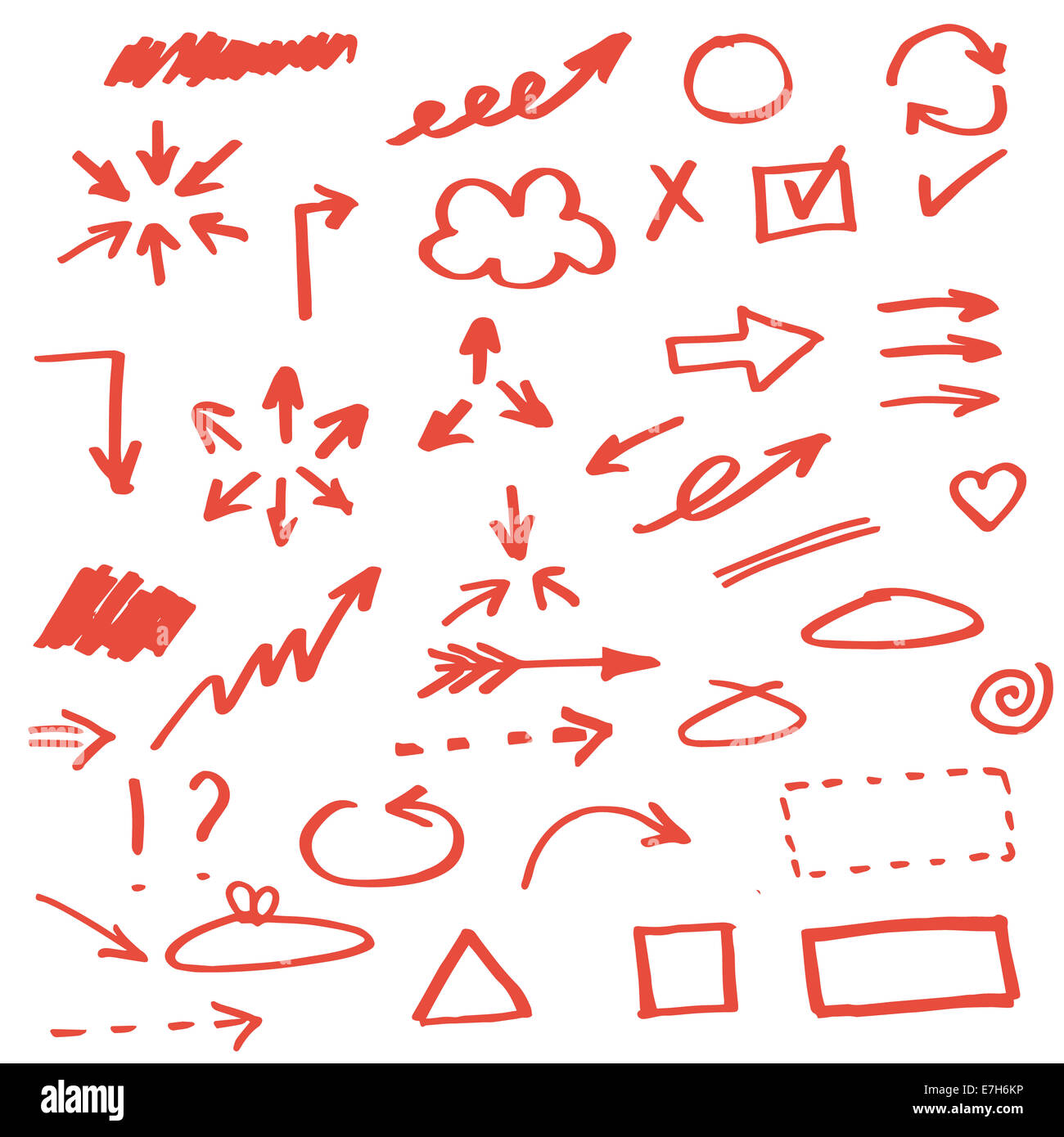 Set of hand drawn arrows Stock Photo - Alamy