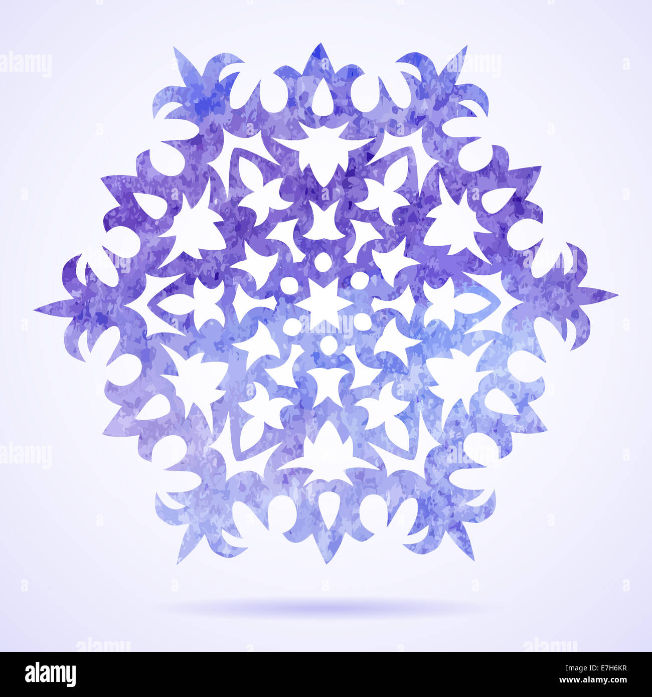 Watercolor blue painted Christmas snowflake Stock Photo - Alamy