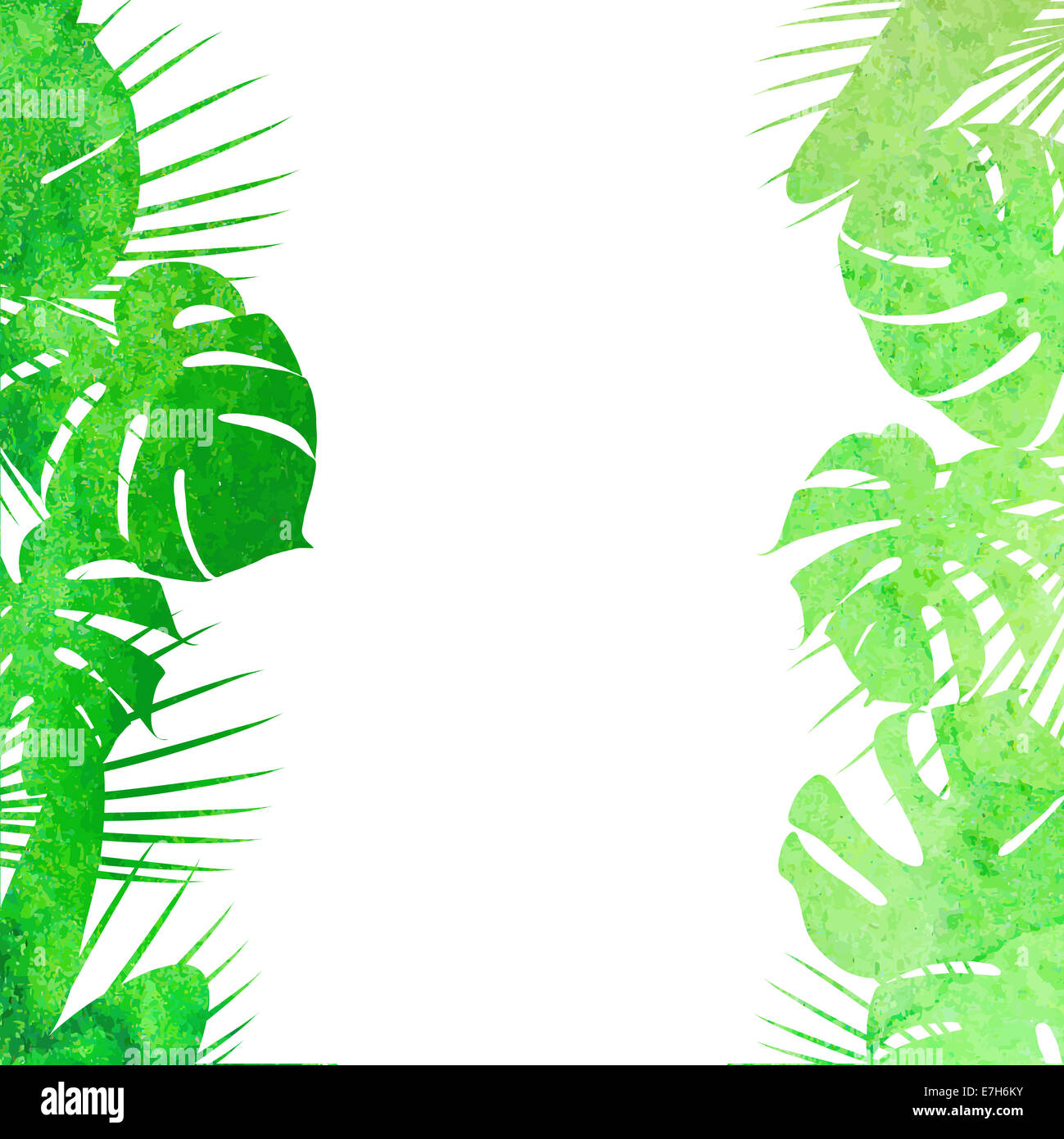 Watercolor tropical leaves Stock Photo - Alamy