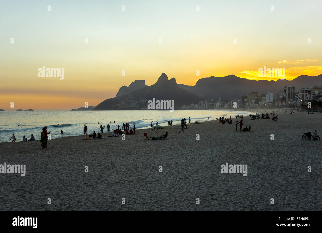 Brazil, Rio De Janeiro, the Ipanema beach seen from the Pedra do ...