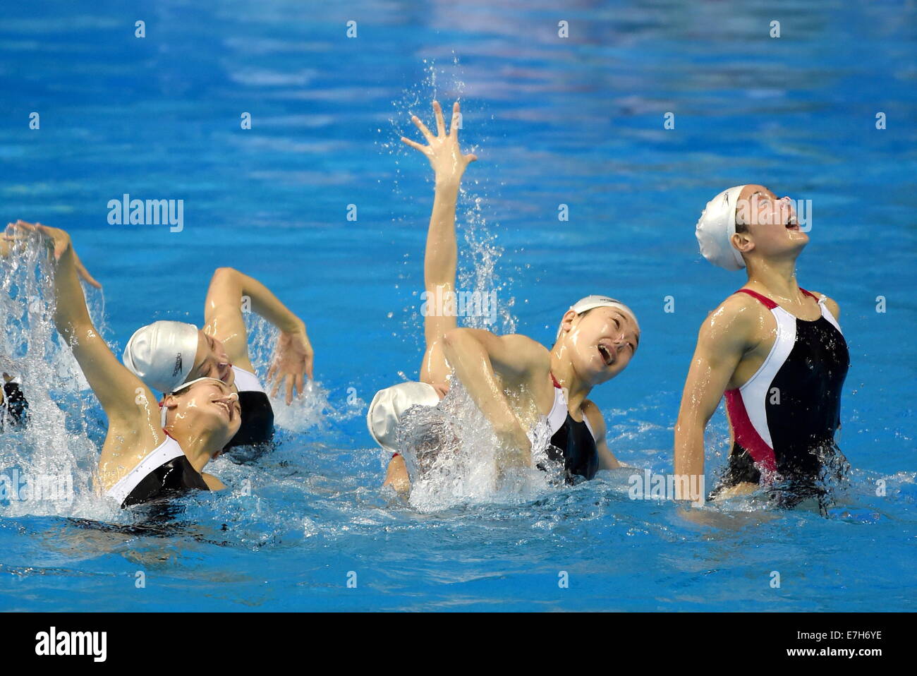 Incheon, South Korea. 18th Sep, 2014. Synchronised swimming athletes of ...