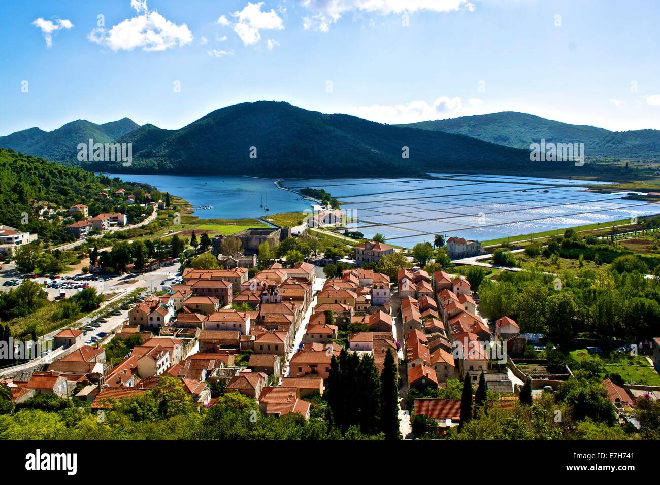 View of the croatian town of Ston from its historic wall Stock Photo ...