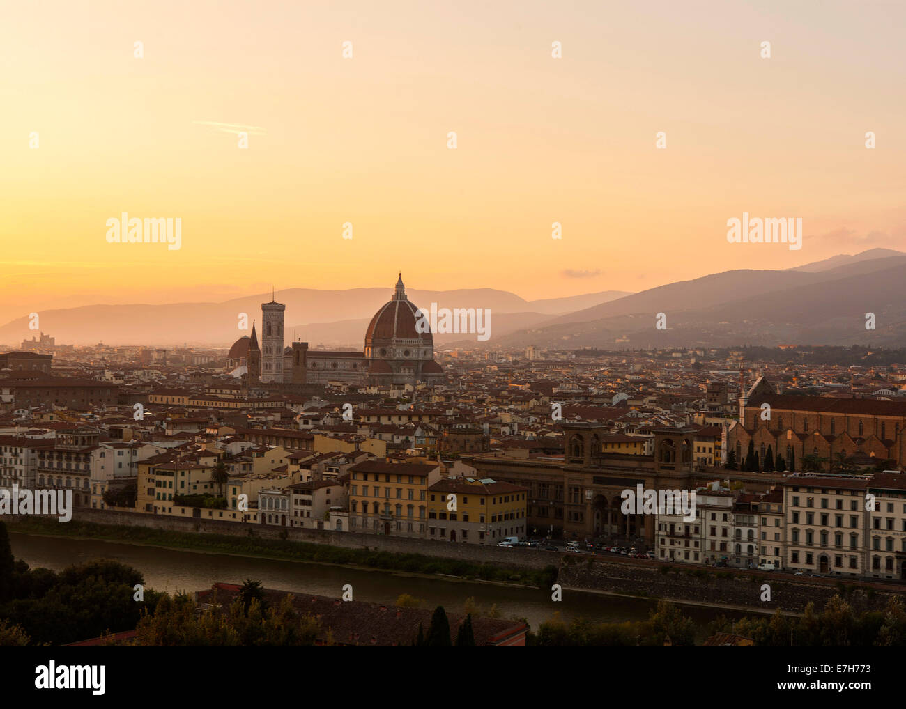 Sunset over Florence Italy Stock Photo - Alamy