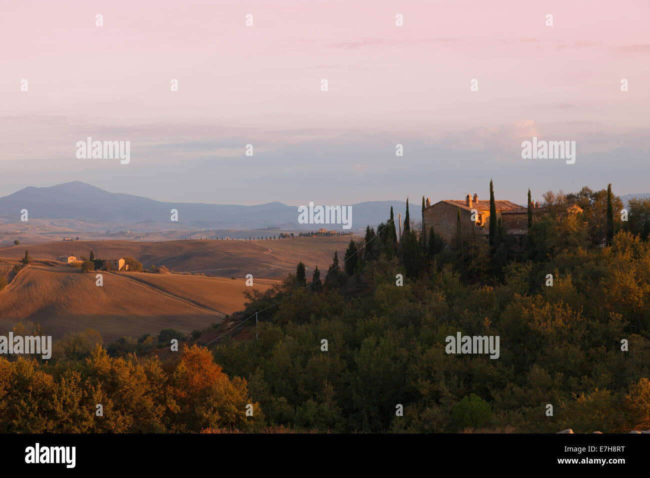 Typical Tuscany landscape in autumn, italy Stock Photo - Alamy