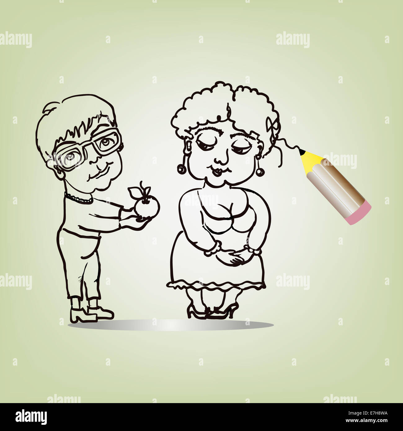 Congratulation on a holiday. Older male congratulates a woman with a ...