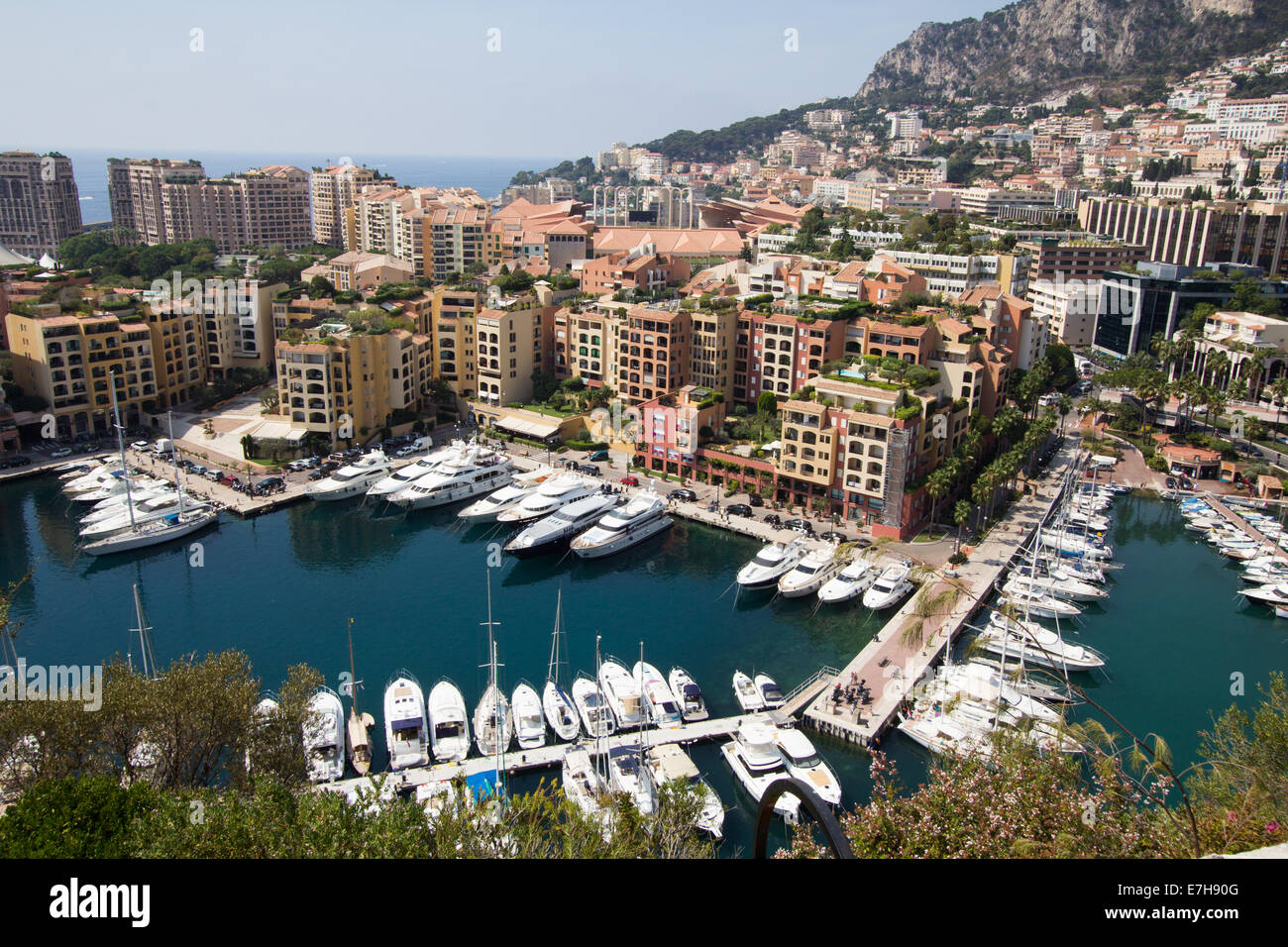 Wide Monaco view from the castle to the port Stock Photo - Alamy