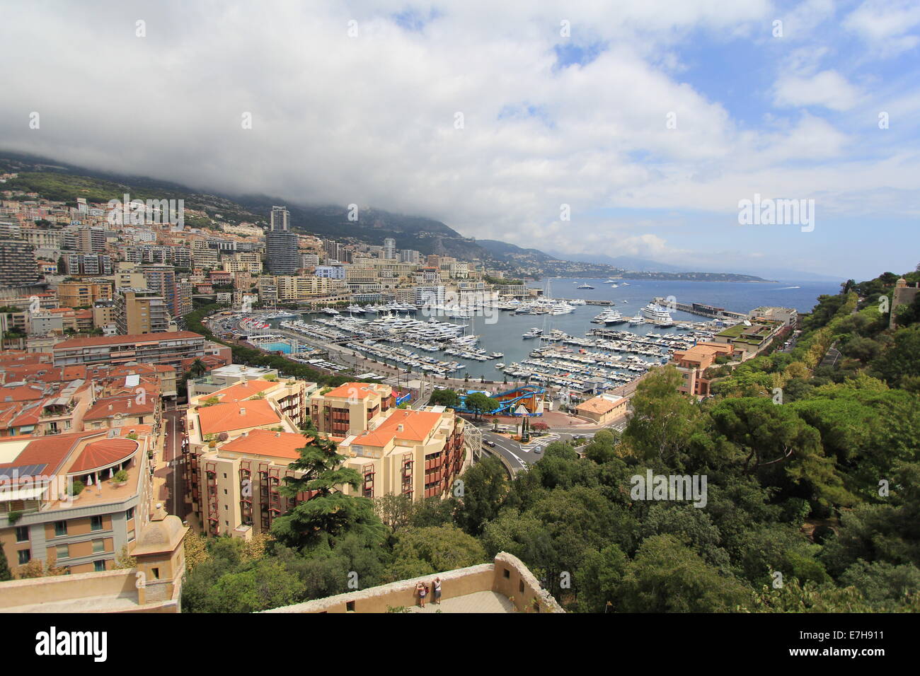 Wide Monaco view from the castle to the port Stock Photo - Alamy