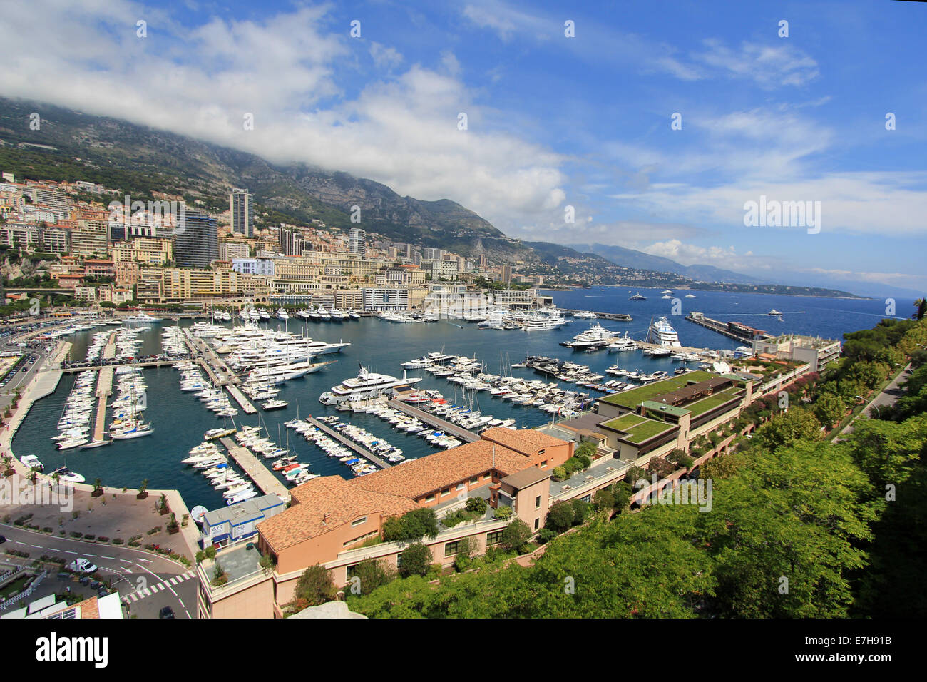 Wide Monaco view from the castle to the port Stock Photo - Alamy
