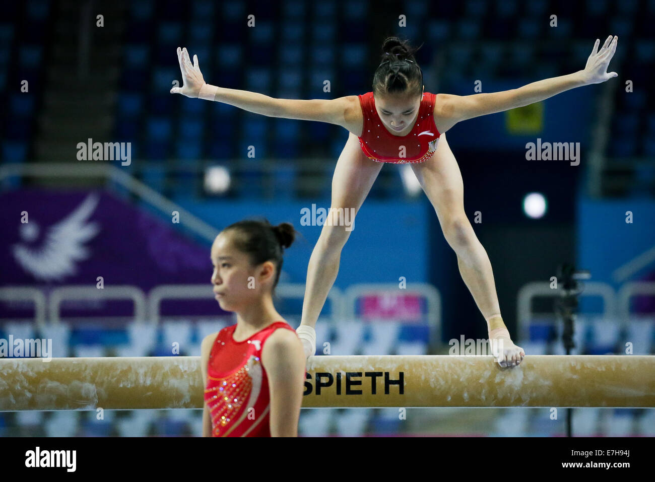 Incheon, South Korea. 18th Sep, 2014. Chinese gymnastics athlete Huang ...