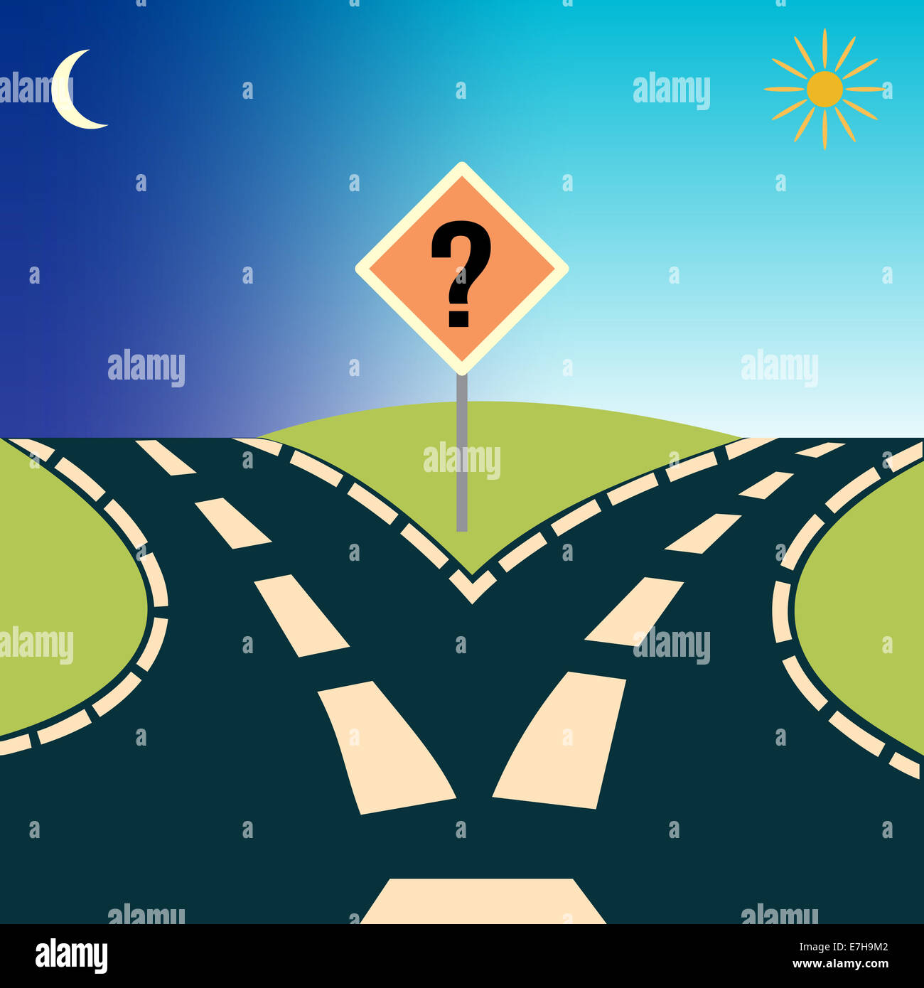 Forked Road, depicting the concept: choices or choosing Stock Photo - Alamy