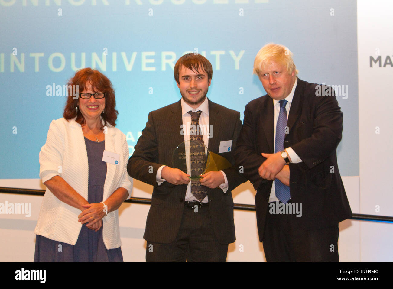 Maragaret Mizen MBE, Connor Russell and Boris Johnson at the Mayor of ...
