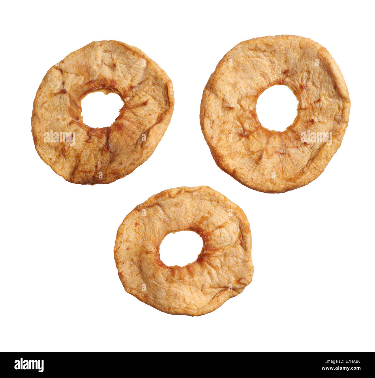 Dried sliced apple rings isolated on white background Stock Photo - Alamy
