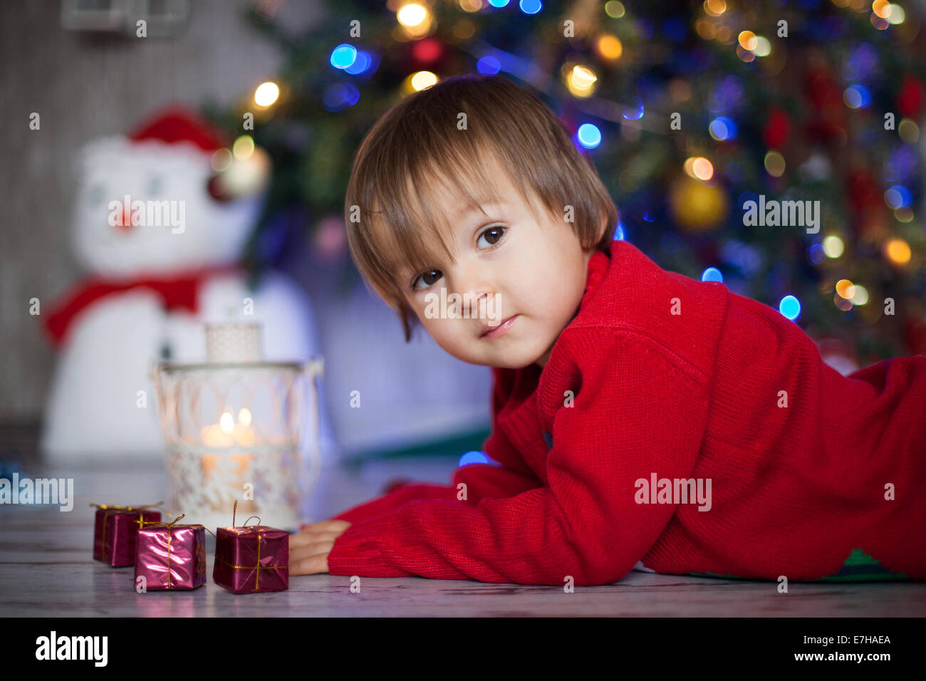 Little boy on christmas Stock Photo - Alamy