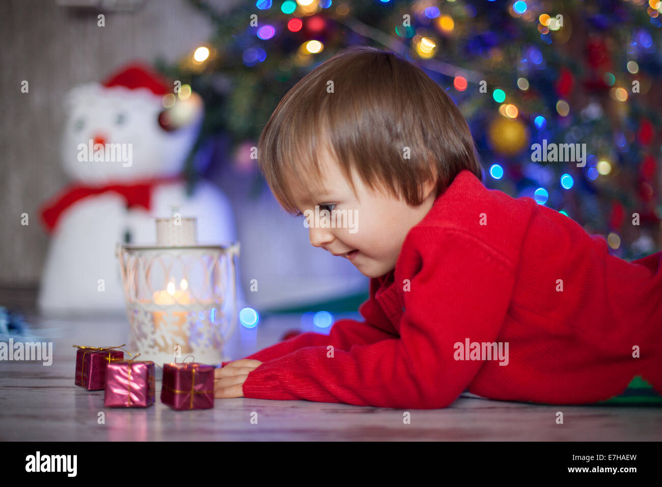 Little boy on christmas Stock Photo - Alamy