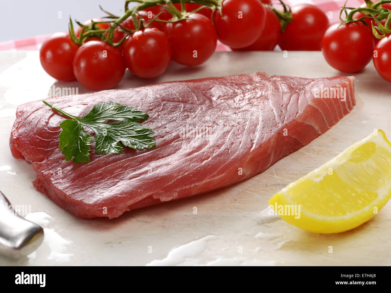 Raw tuna fillet Stock Photo - Alamy