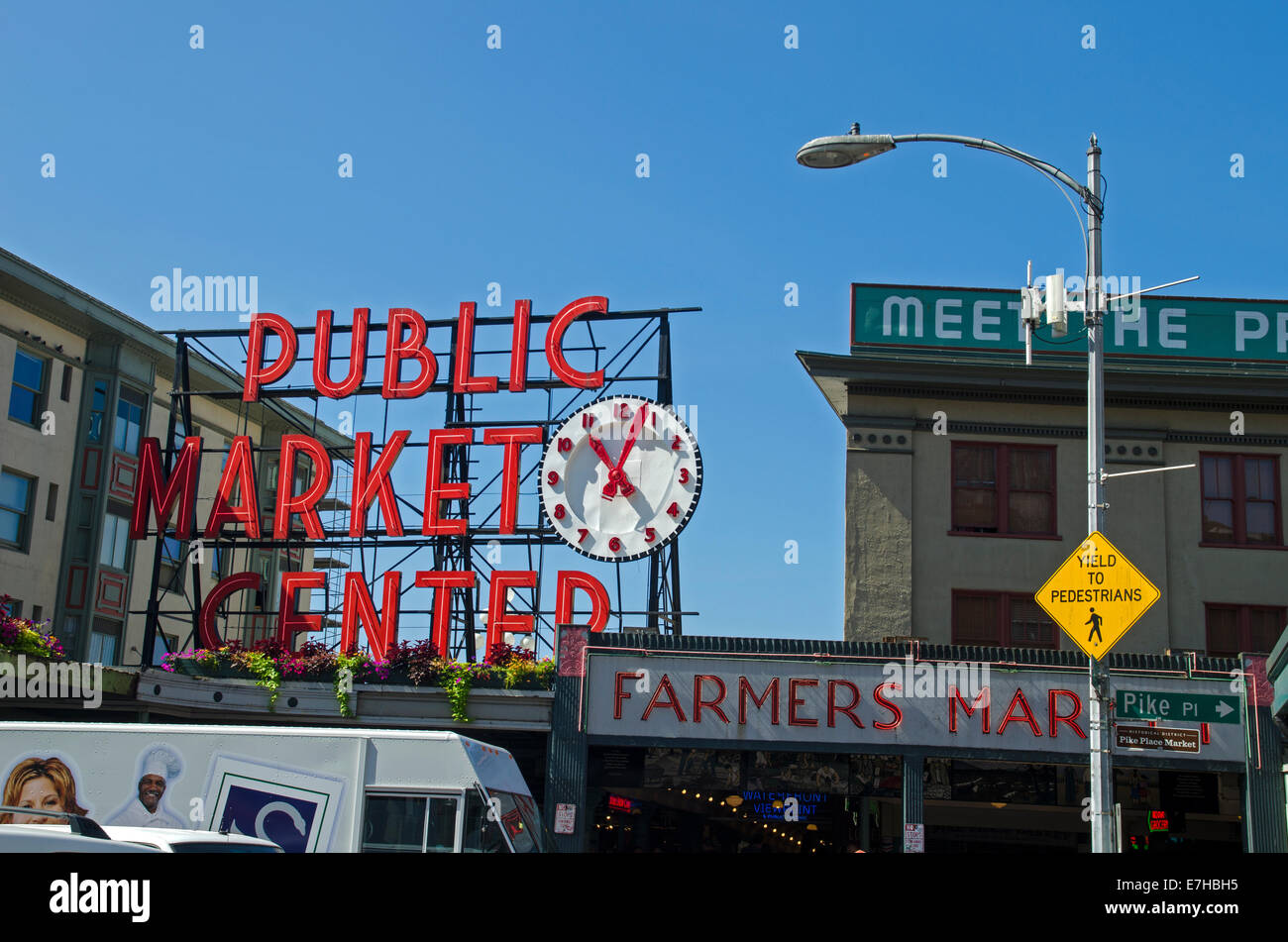 Sign for Pike Place Market, Seattle Stock Photo - Alamy